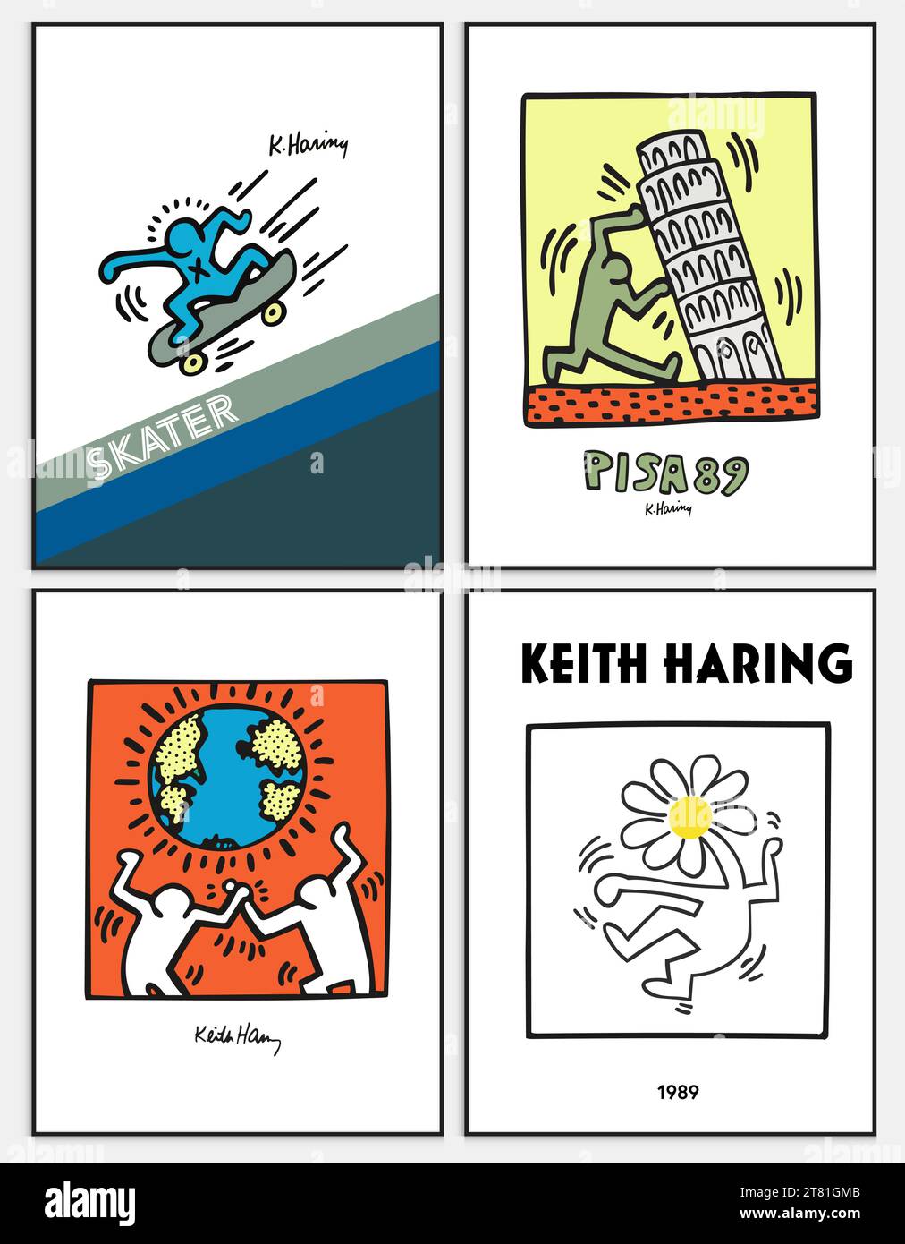 Contains Abstract Art Set in Keith Haring Style, Modern Art Collection ...