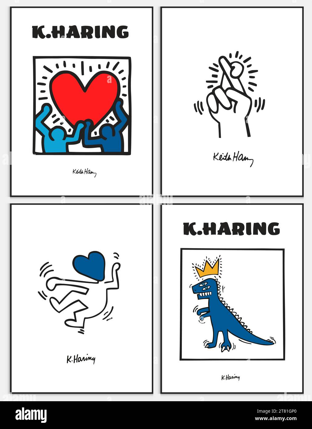 Contains Abstract Art Set in Keith Haring Style, Modern Art Collection ...