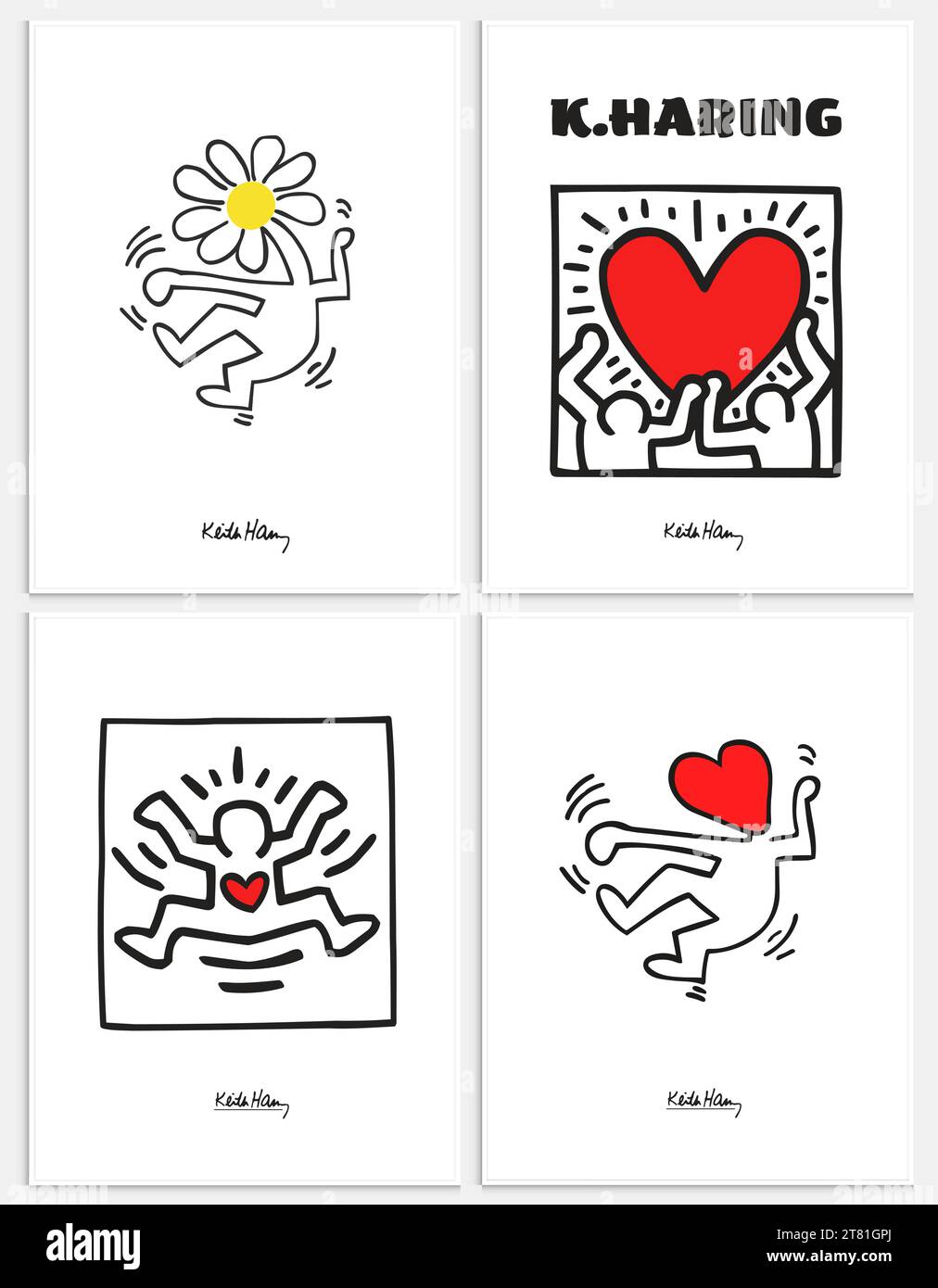 Contains Abstract Art Set in Keith Haring Style, Modern Art Collection ...