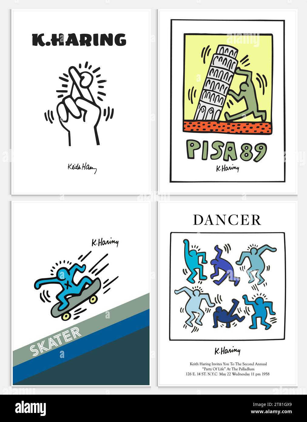 Contains Abstract Art Set in Keith Haring Style, Modern Art Collection ...