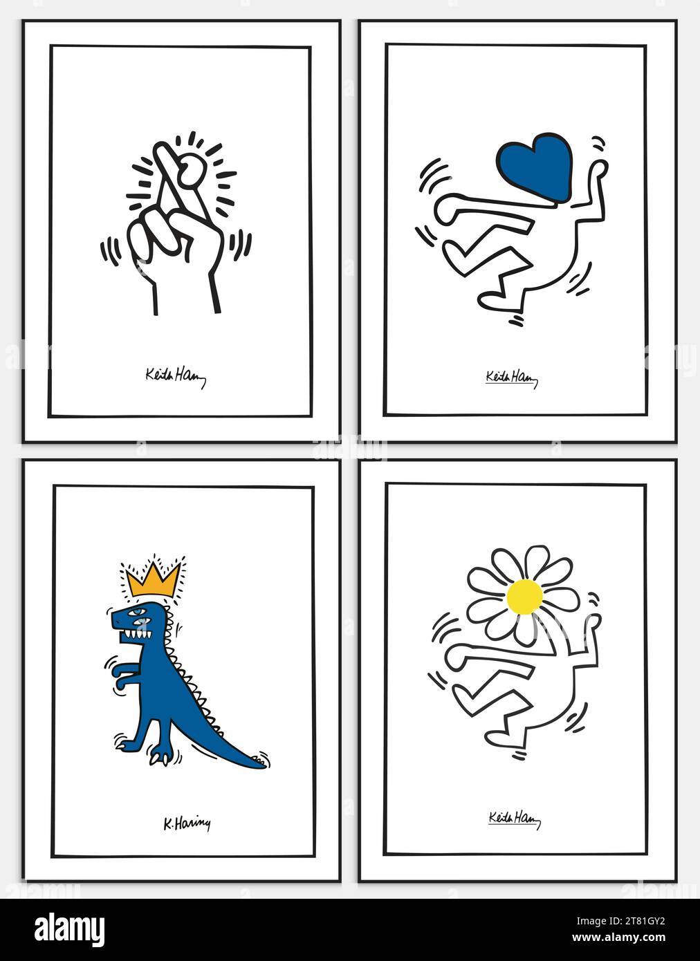 Contains Abstract Art Set in Keith Haring Style, Modern Art Collection ...