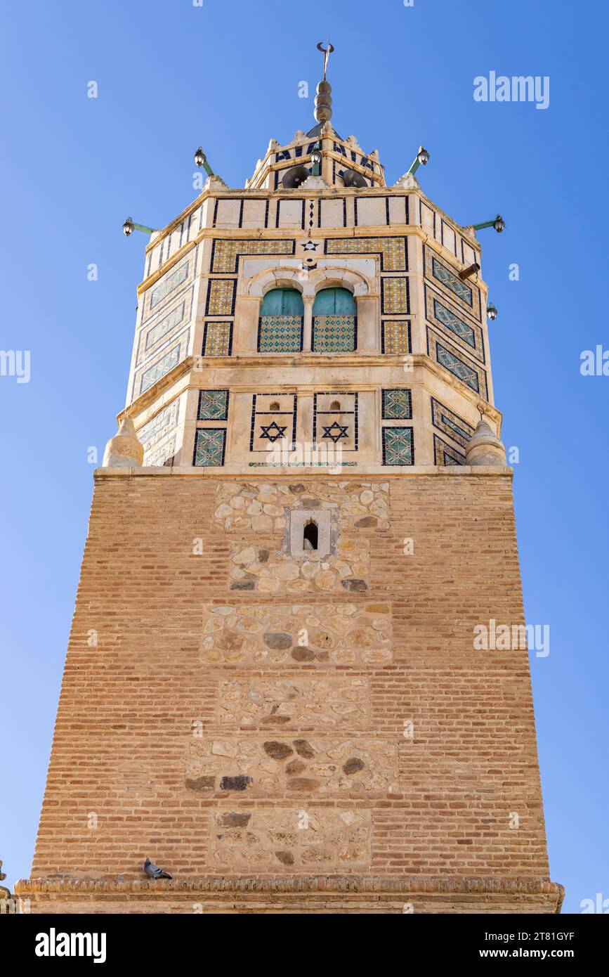 Testour, Beja, Tunisia. Minaret of the Great Mosque of Testour Stock ...