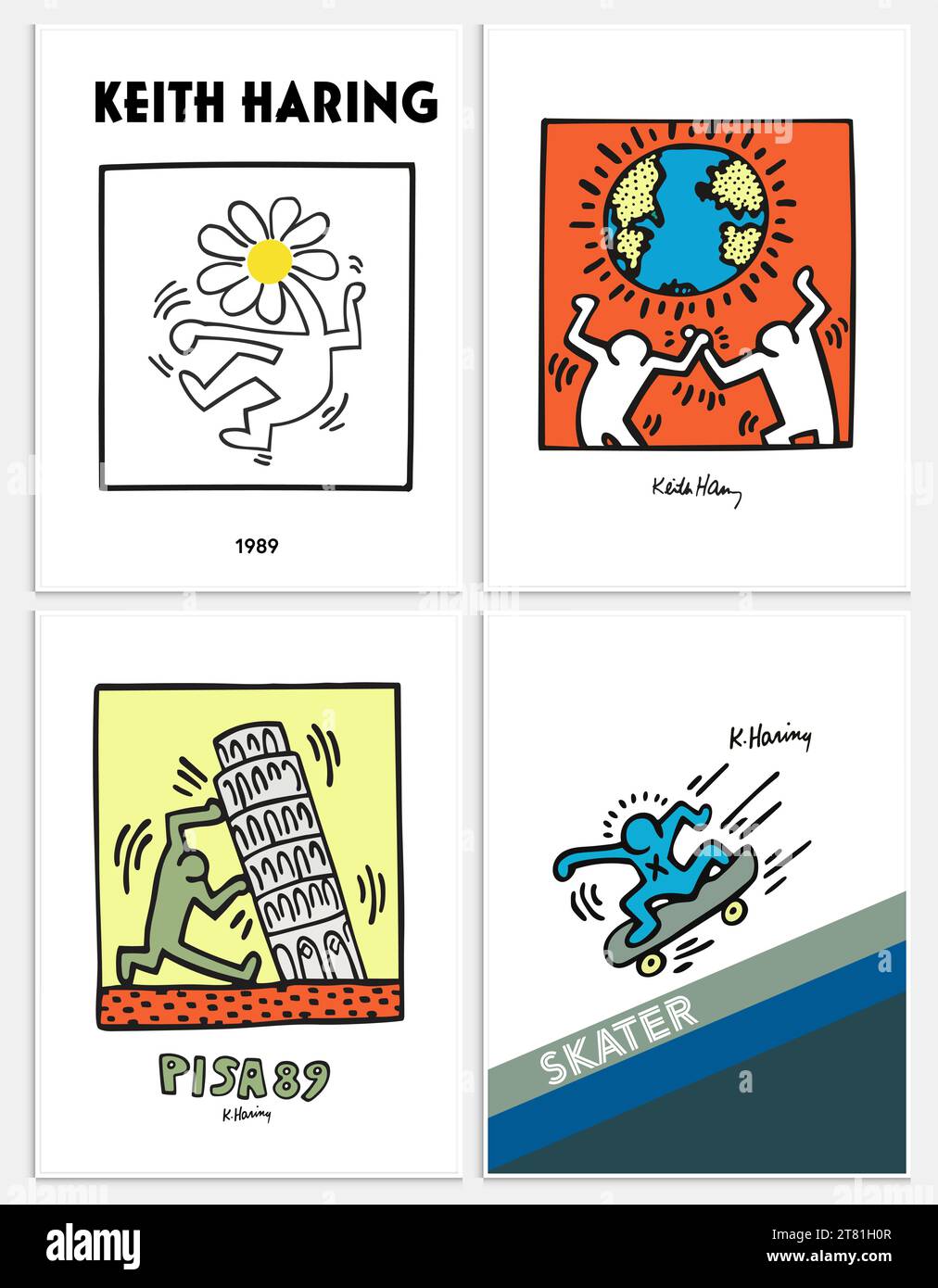 Contains Abstract Art Set in Keith Haring Style, Modern Art Collection ...