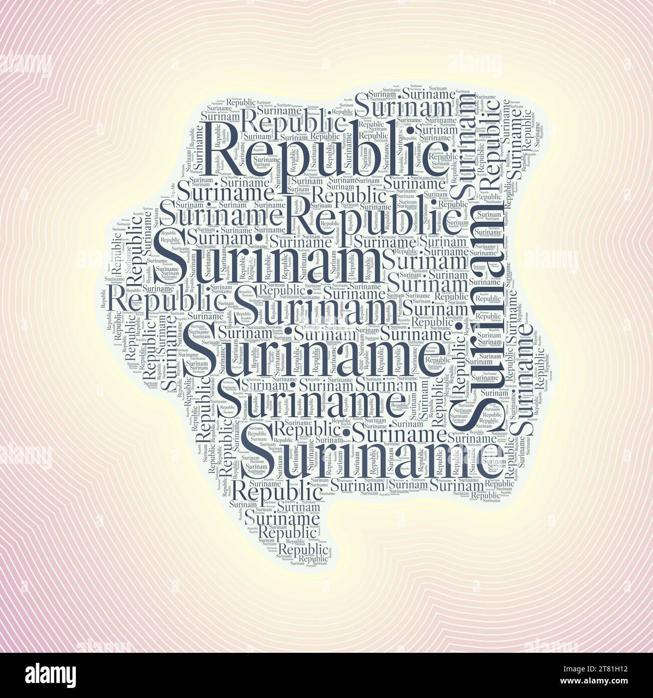 Suriname shape formed by country name in multiple languages. Suriname ...