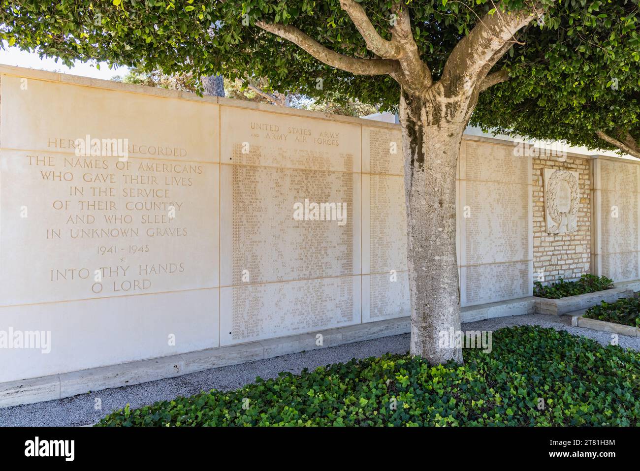 North Africa American Cemetery, Carthage, Tunis, Tunisia. List of names ...