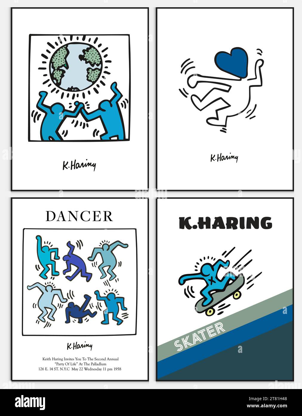 Contains Abstract Art Set in Keith Haring Style, Modern Art Collection ...