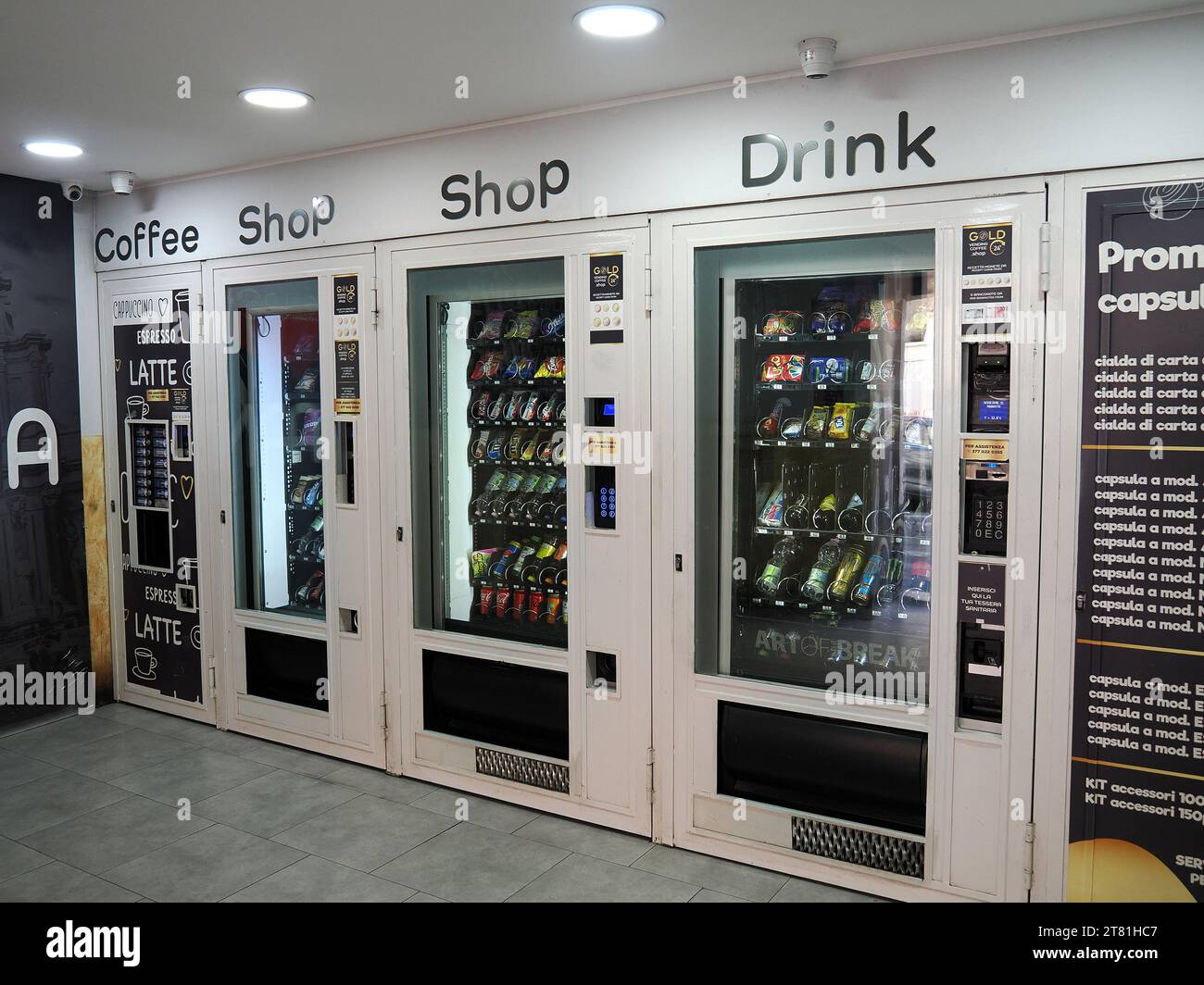Ffood and drink vending machines, Catania, Sicily, Sicilia, Italy ...