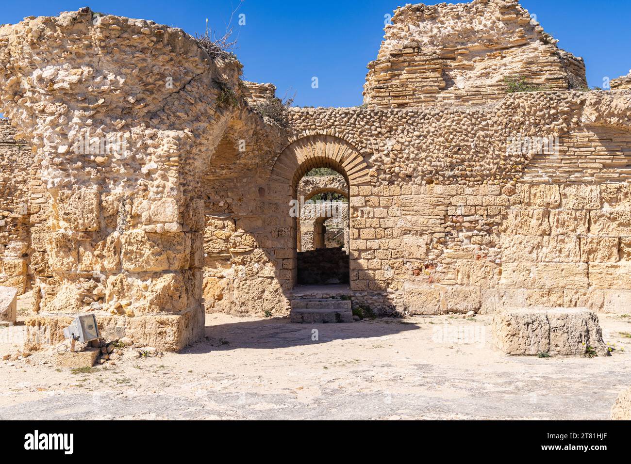 Baths of Antoninus, Carthage, Tunis, Tunisia. Roman ruins of the Baths of Antoninus in Carthage ...