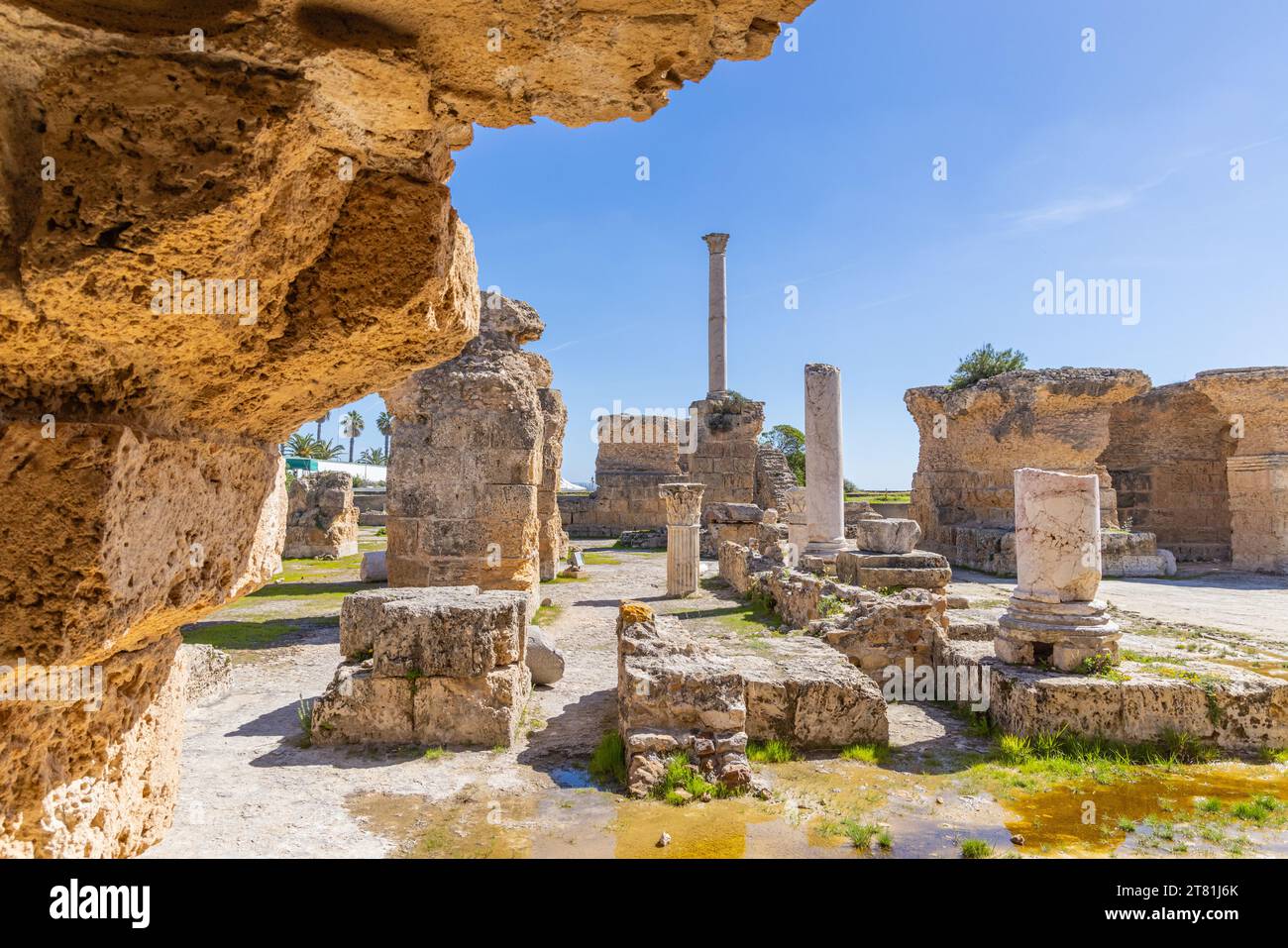 Baths of Antoninus, Carthage, Tunis, Tunisia. Roman ruins of the Baths of Antoninus in Carthage ...