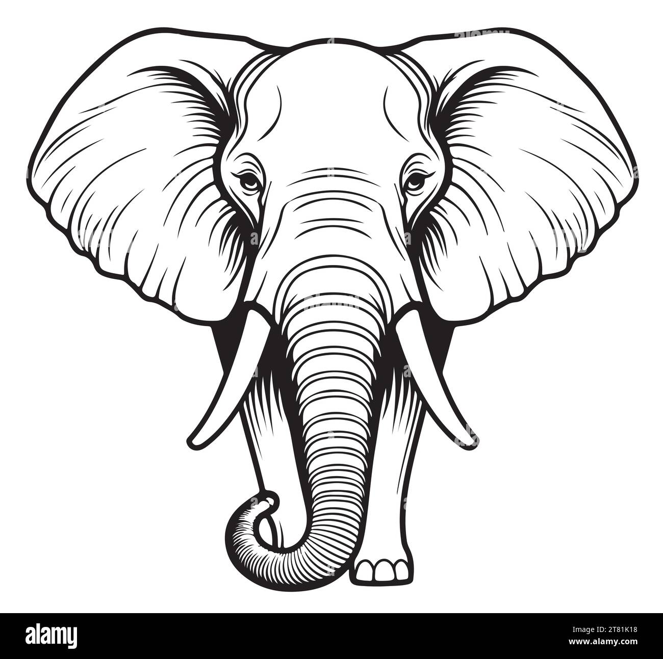 Elephant sketch hand drawn in doodle style Vector illustration Wild ...