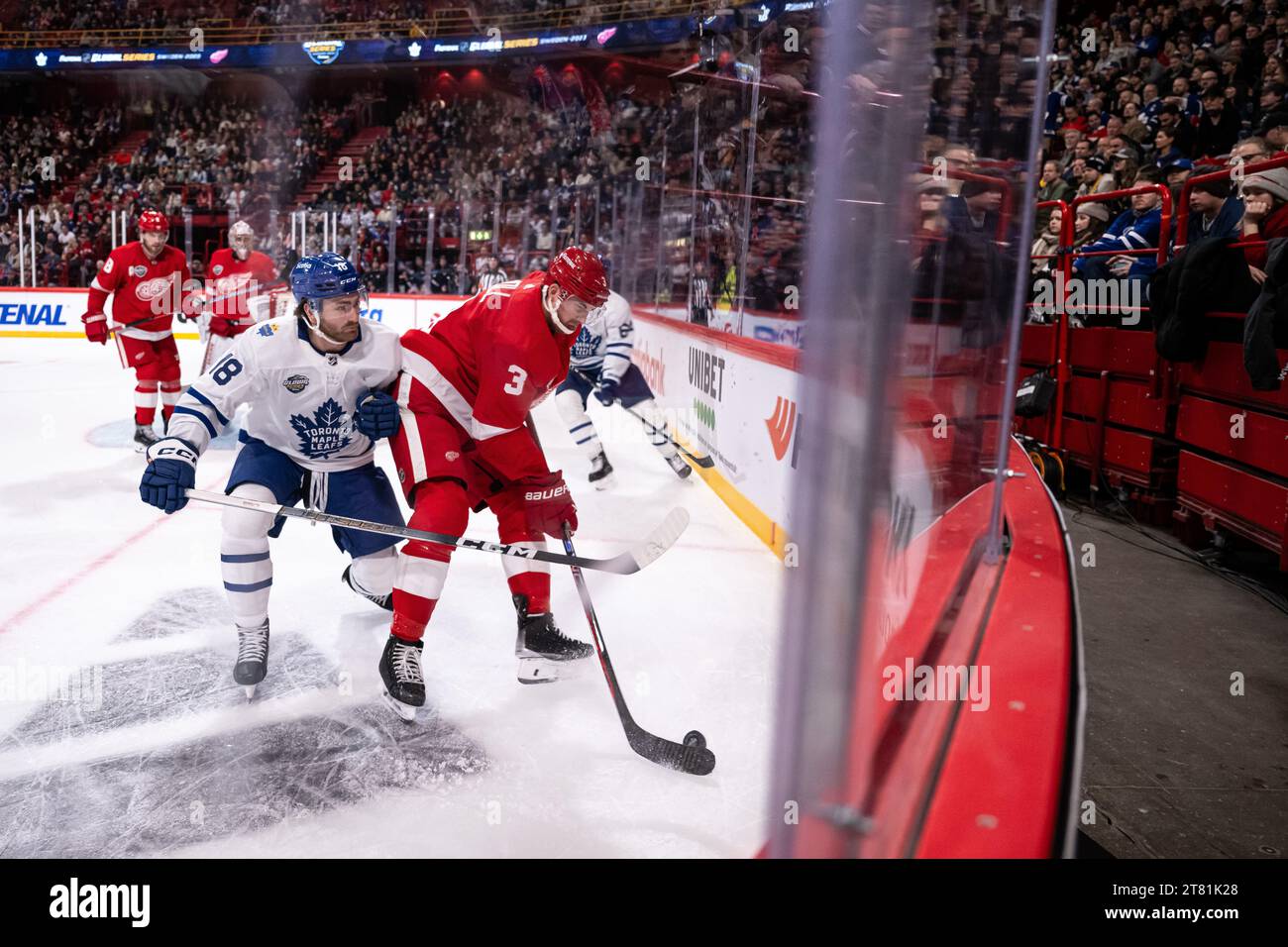 Stockholm, Sweden. 17th Nov, 2023. 231117 Noah Gregor of Toronto Maple ...