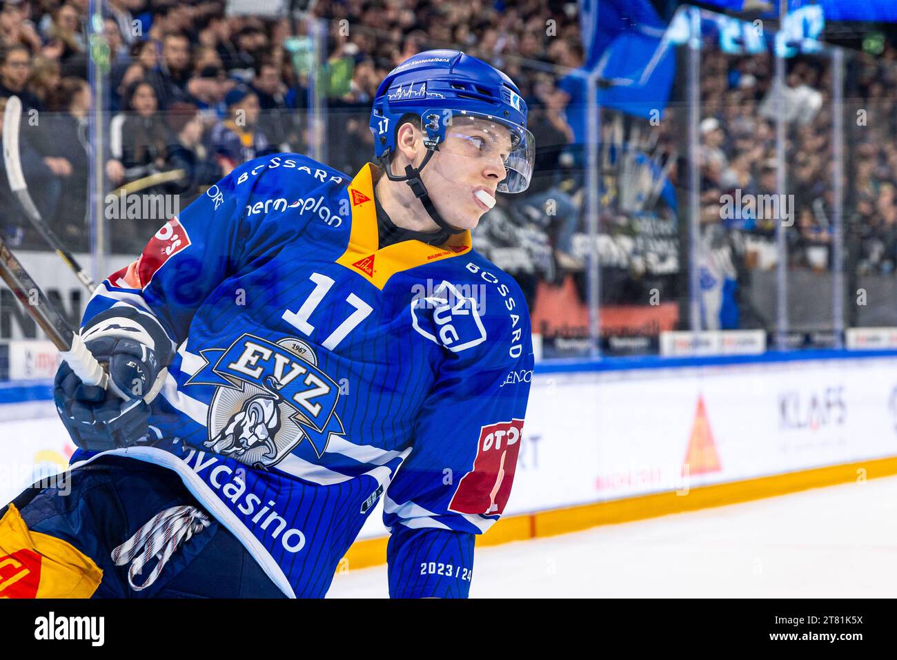 Attilio Biasca #17 (EV Zug) during the National League Regular Season ...