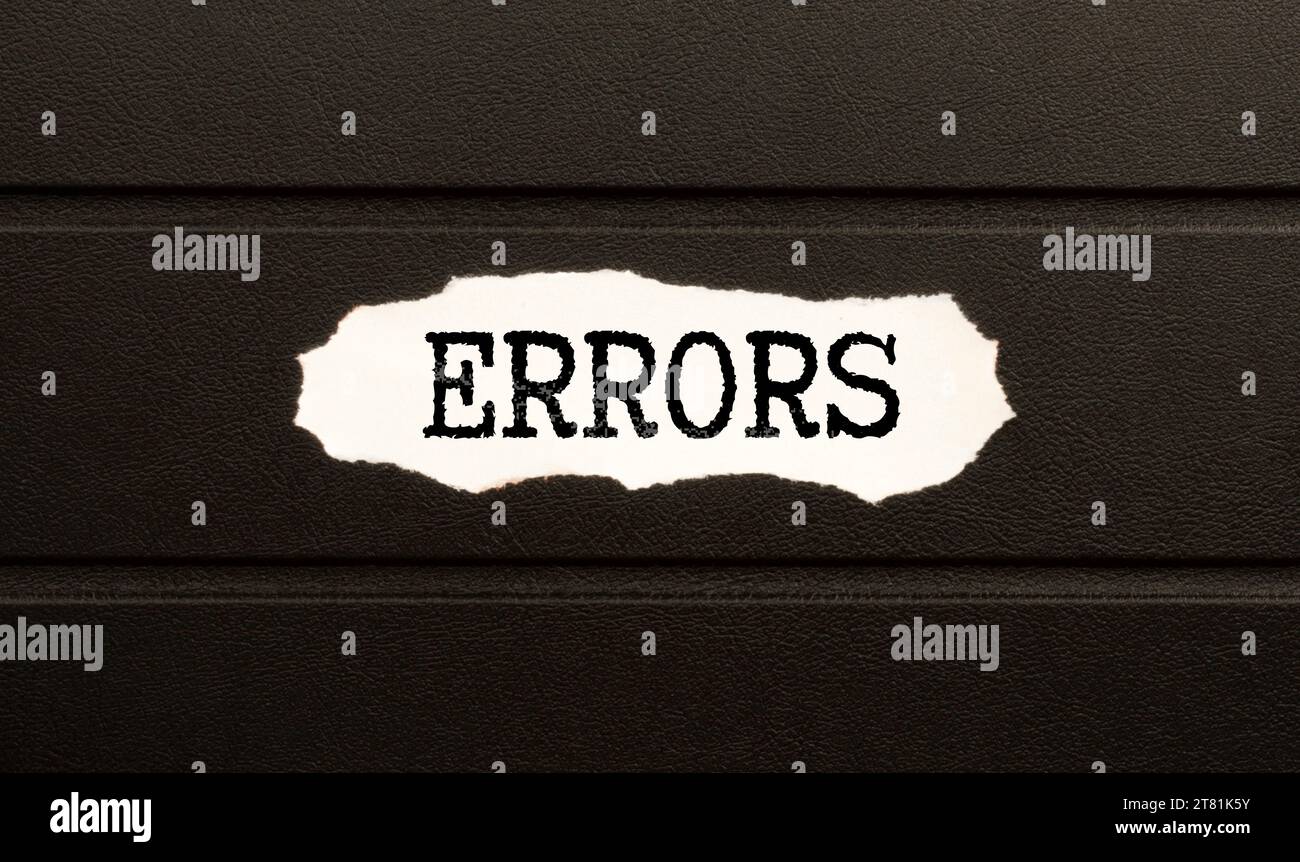 Filing folders with word Errors Stock Photo - Alamy