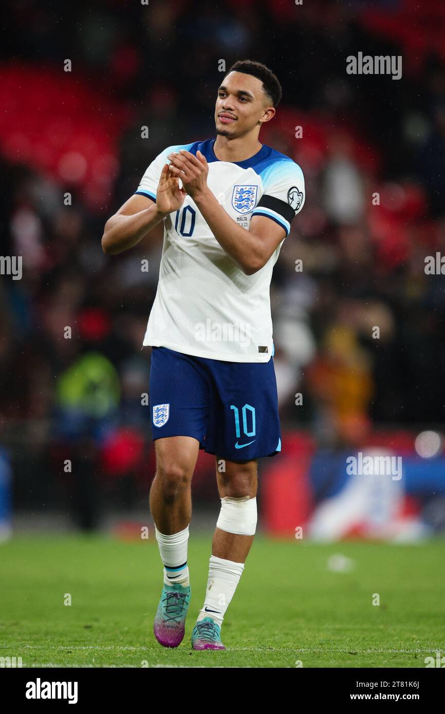 LONDON, UK - 17th Nov 2023: Trent Alexander-Arnold of England applauds ...