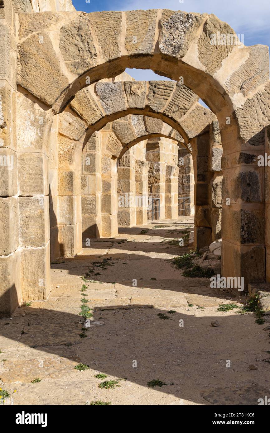 Uthina, Ben Arous, Tunisia. Arches in the Roman Amphitheater at the ...