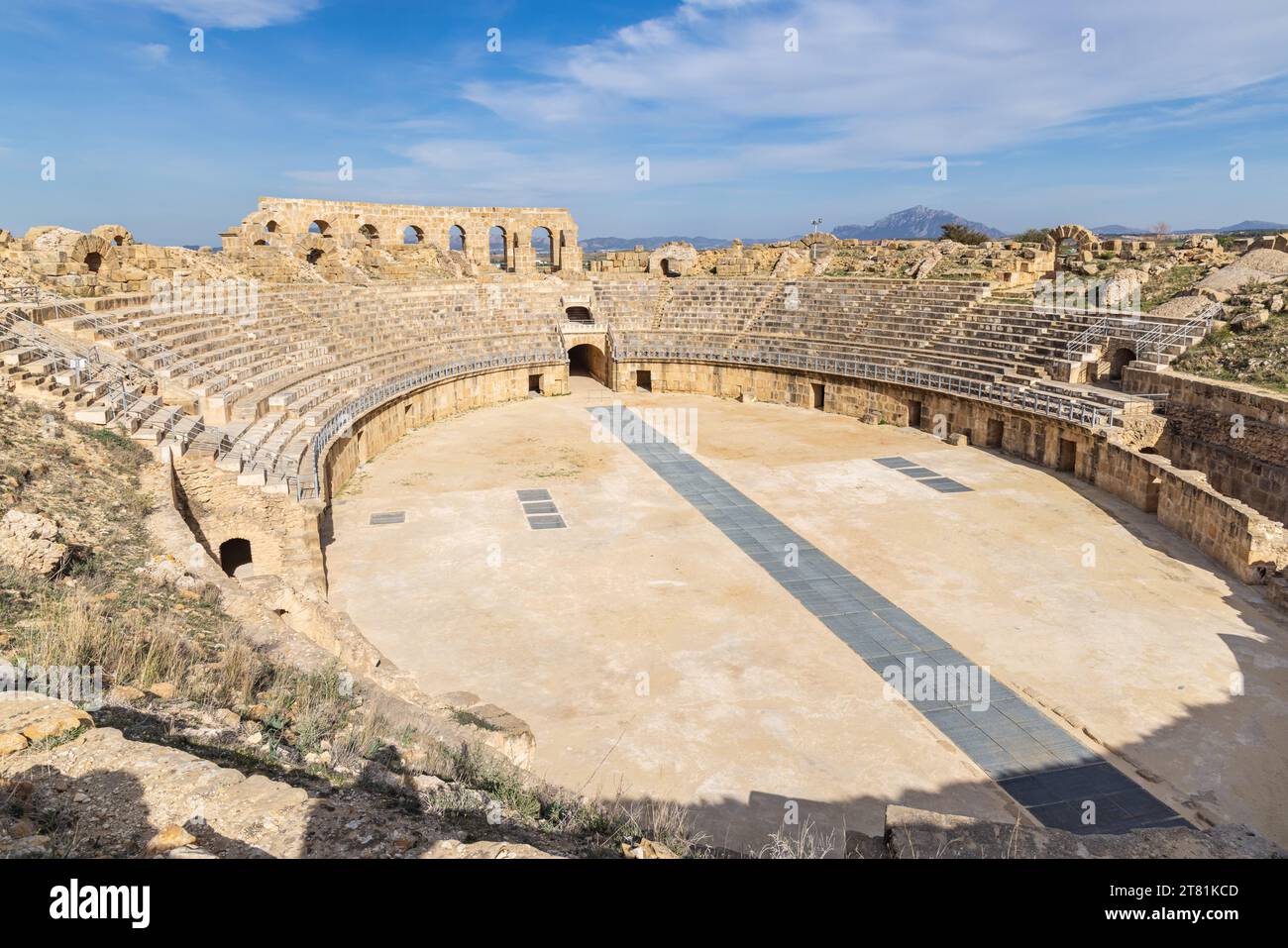 Uthina, Ben Arous, Tunisia. The Roman Amphitheater at the Uthina ...