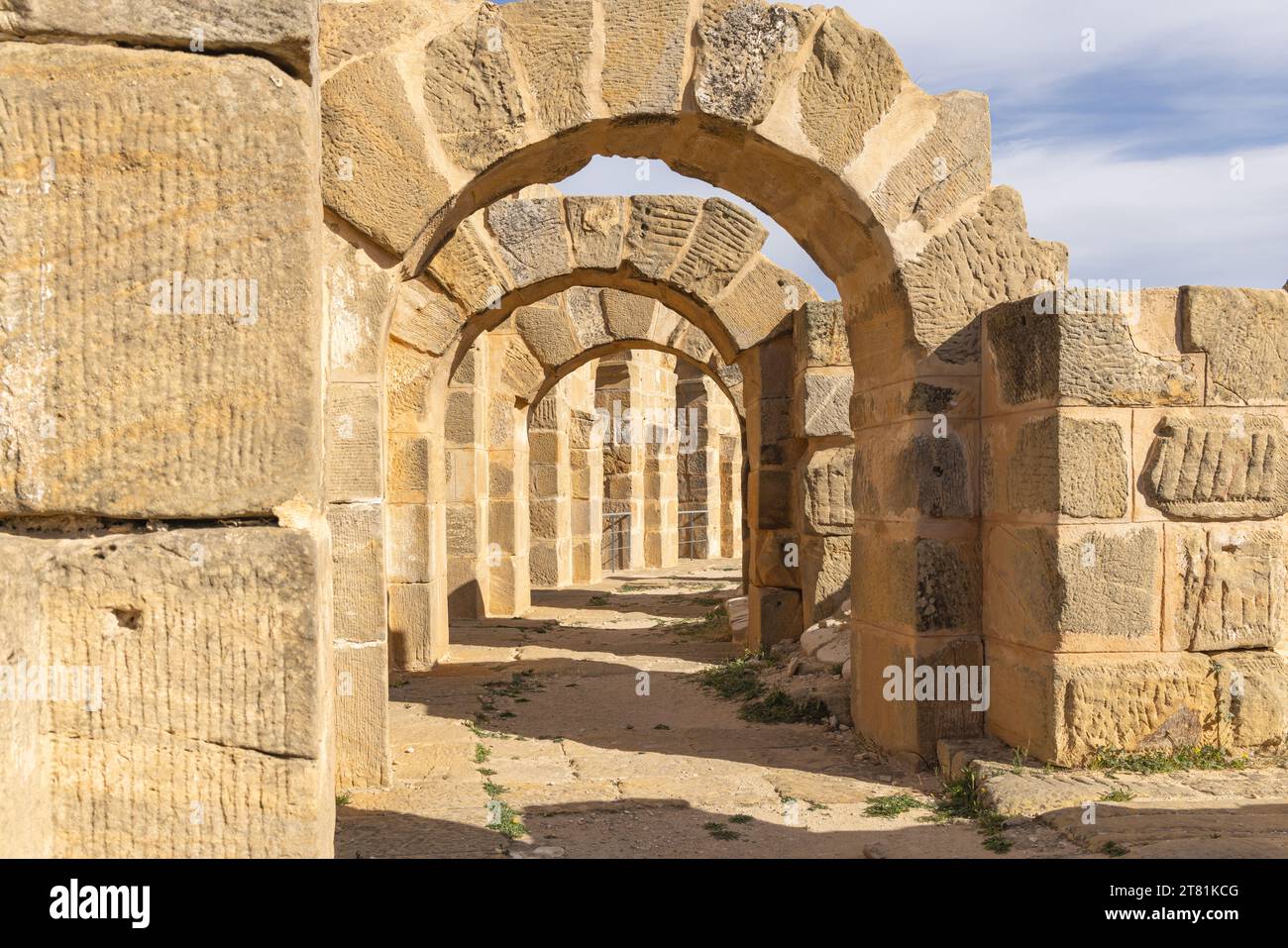Uthina, Ben Arous, Tunisia. Arches in the Roman Amphitheater at the ...