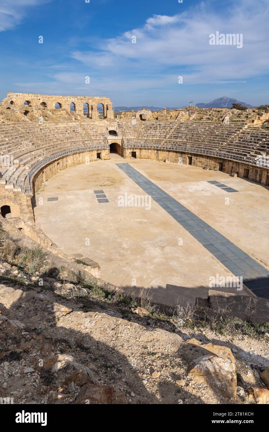 Uthina, Ben Arous, Tunisia. The Roman Amphitheater at the Uthina ...