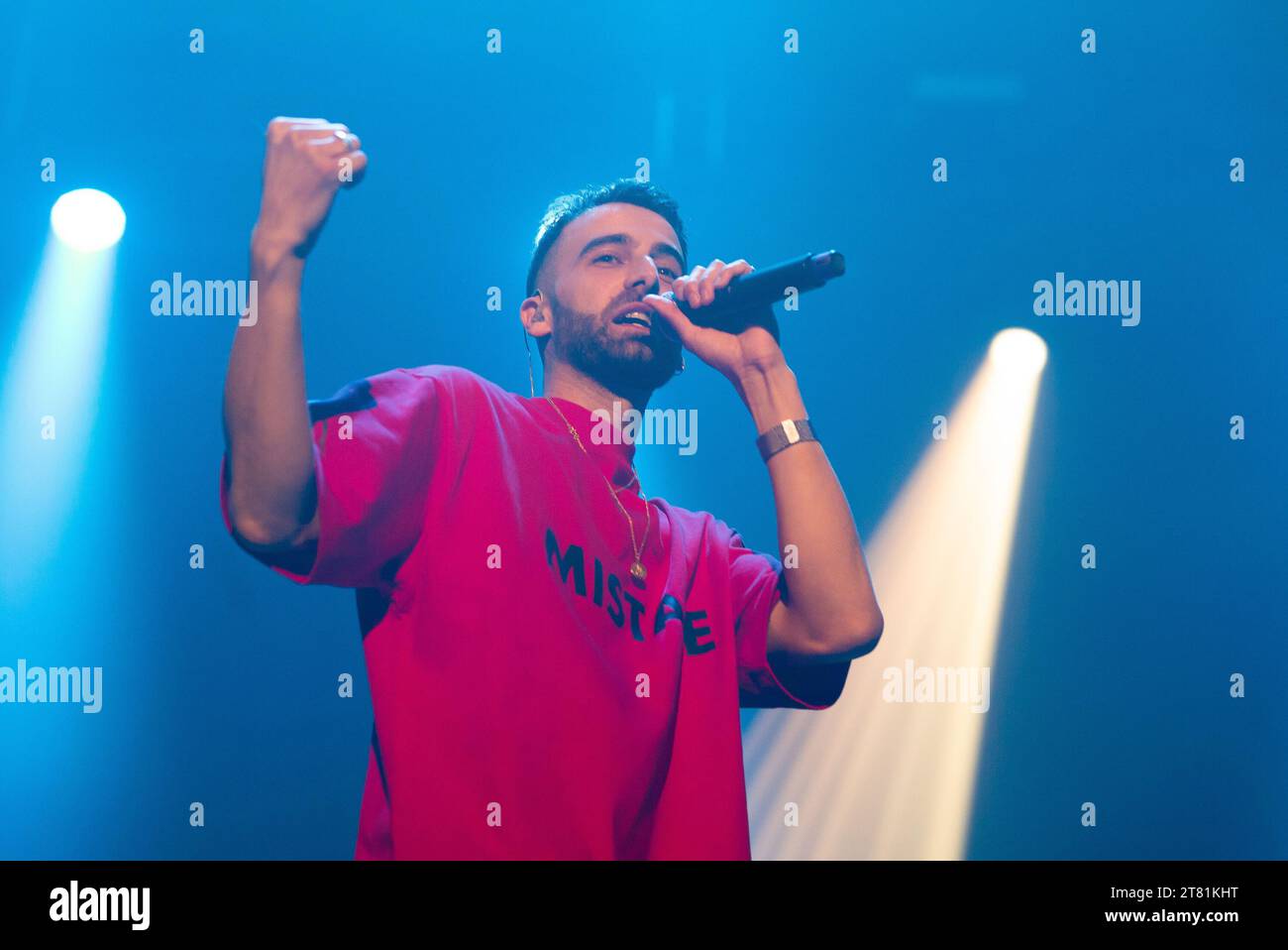 The singer Juancho Marqués during a performance, at the WiZink Center ...