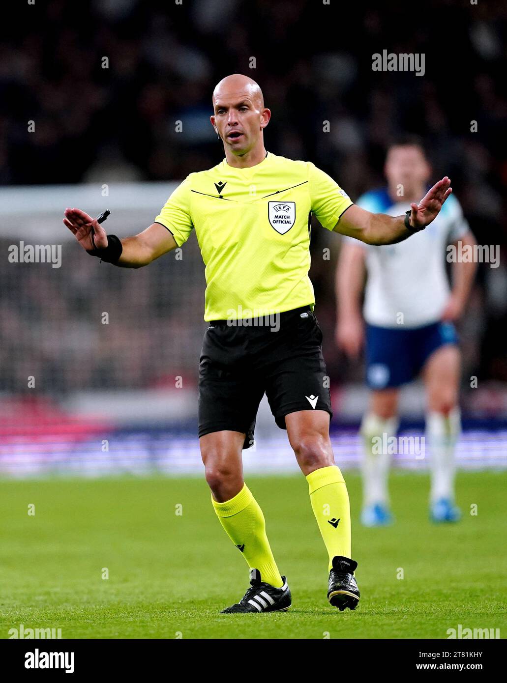 Referee Luis Godinho during the UEFA Euro 2024 Qualifying Group C match ...