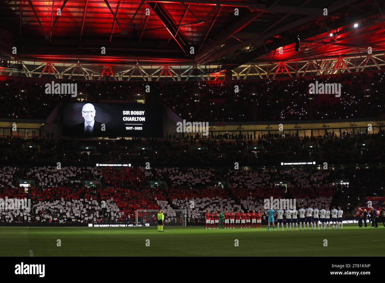 London, UK. 17th Nov, 2023. A minutes applause for Sir Bobby Charlton ...