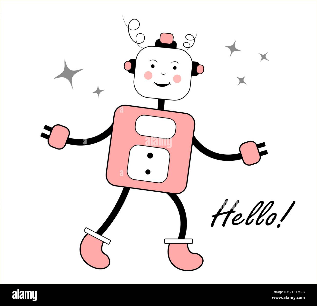 Cute robot on white background Stock Vector Image & Art - Alamy
