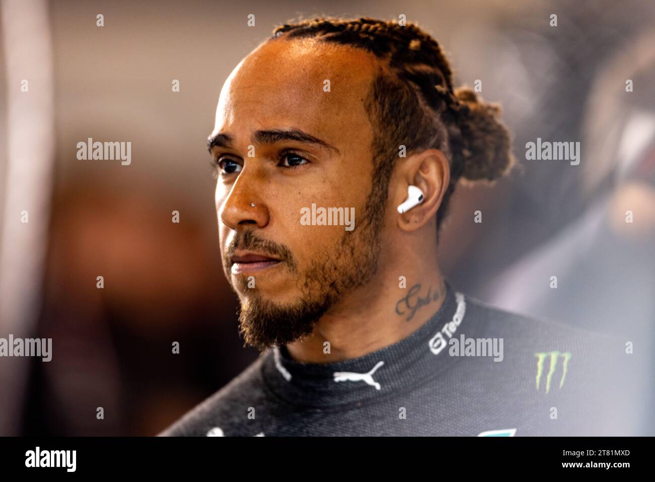 Las Vegas, Nevada - November 17th, 2023: Lewis Hamilton, driver of the #44 Mercedes AMG Petronas ...