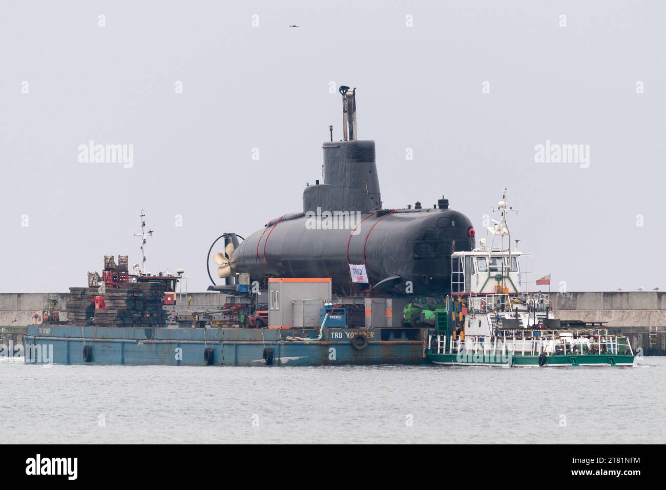 Gdynia, Poland. 17 November 2023. Decommissioned Polish Kobben-class ...