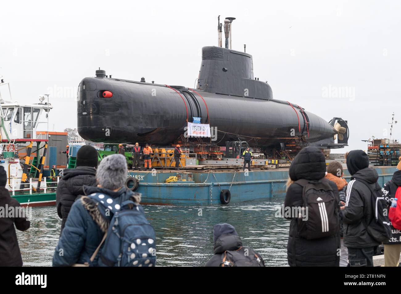 Gdynia, Poland. 17 November 2023. Decommissioned Polish Kobben-class ...