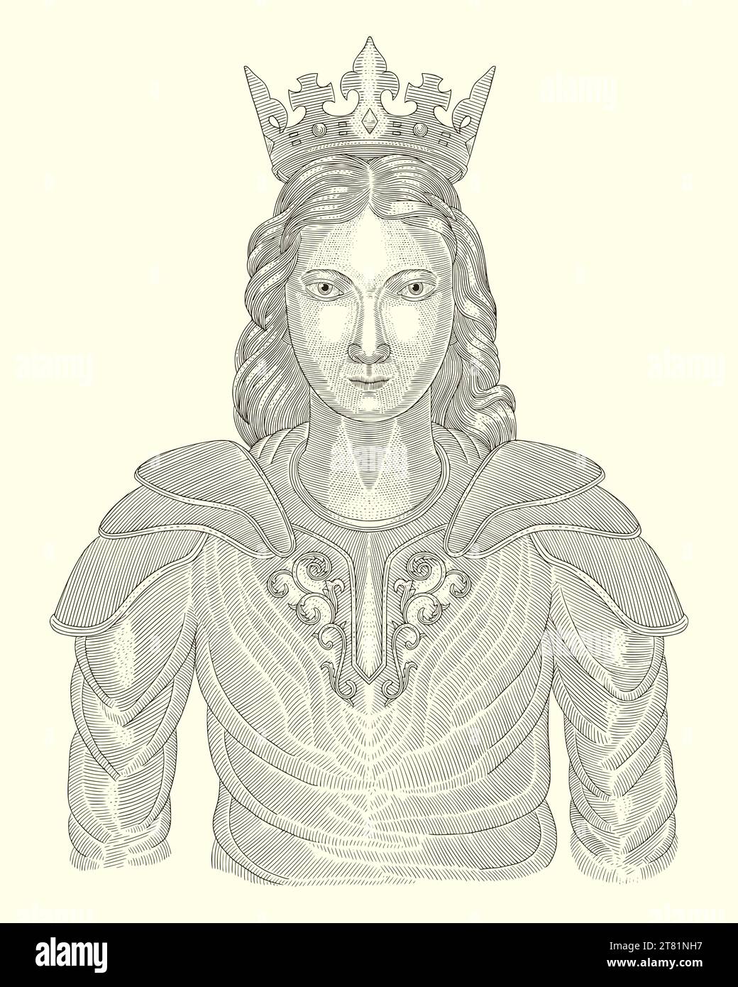 Portrait of young prince, vintage engraving drawing style illustration ... Portrait of young prince, vintage engraving drawing style illustration ...