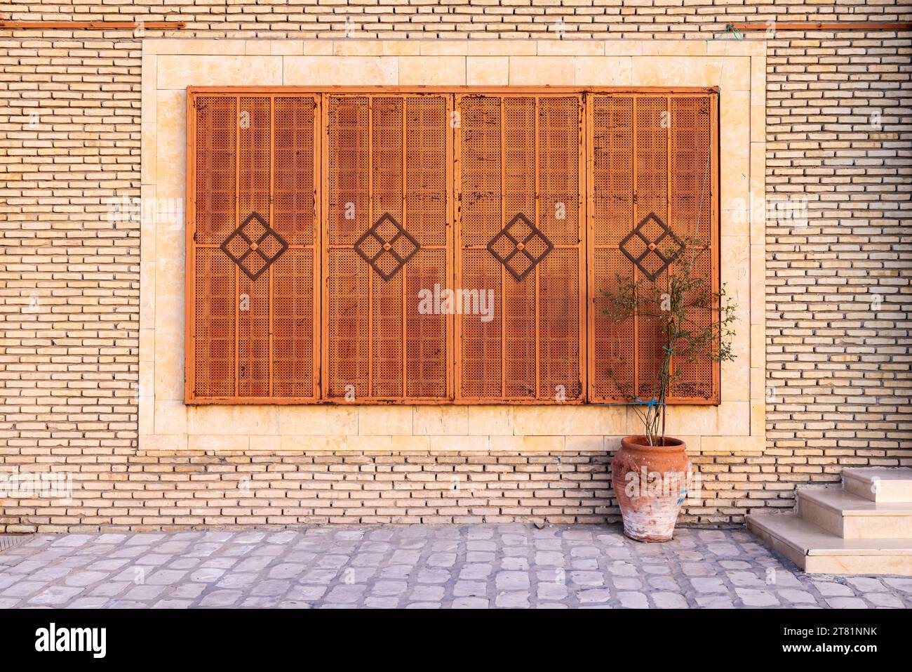 Kairouan, Tunisia. Metal screened window in the city of Kairouan Stock ...