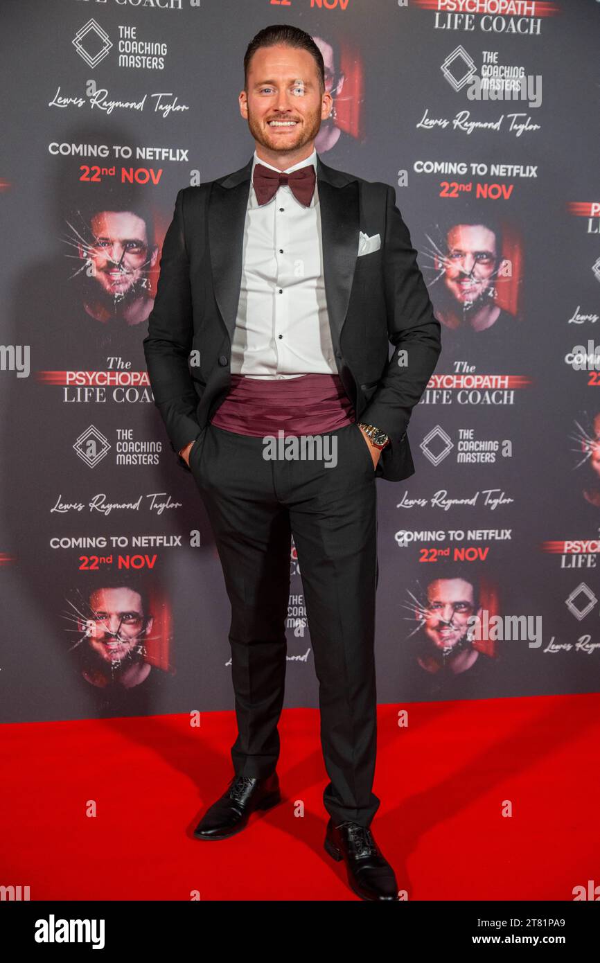 London, UK. 17th Nov, 2023. Psychopath Life Coach Premiere at The ...