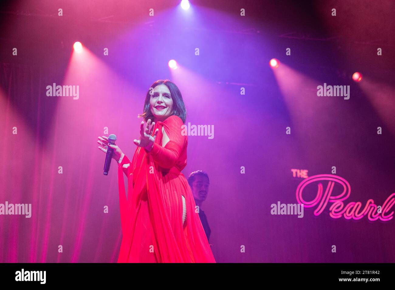 London, UK. November 17, 2023. Singer Jessie Ware performs at Alexandra ...
