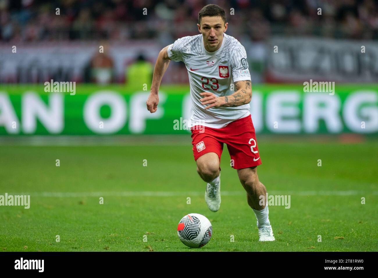 Warsaw, Poland. 17th Nov, 2023. Bartosz Slisz of Poland during the UEFA ...