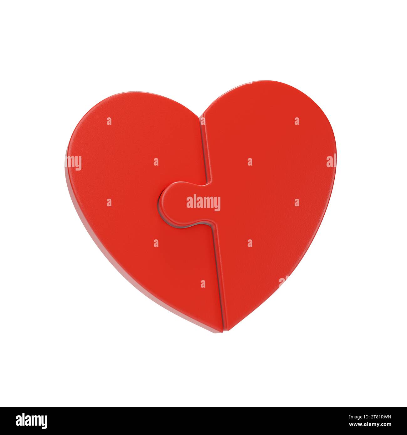 Heart shaped puzzle pieces isolated on white background. 3d ...