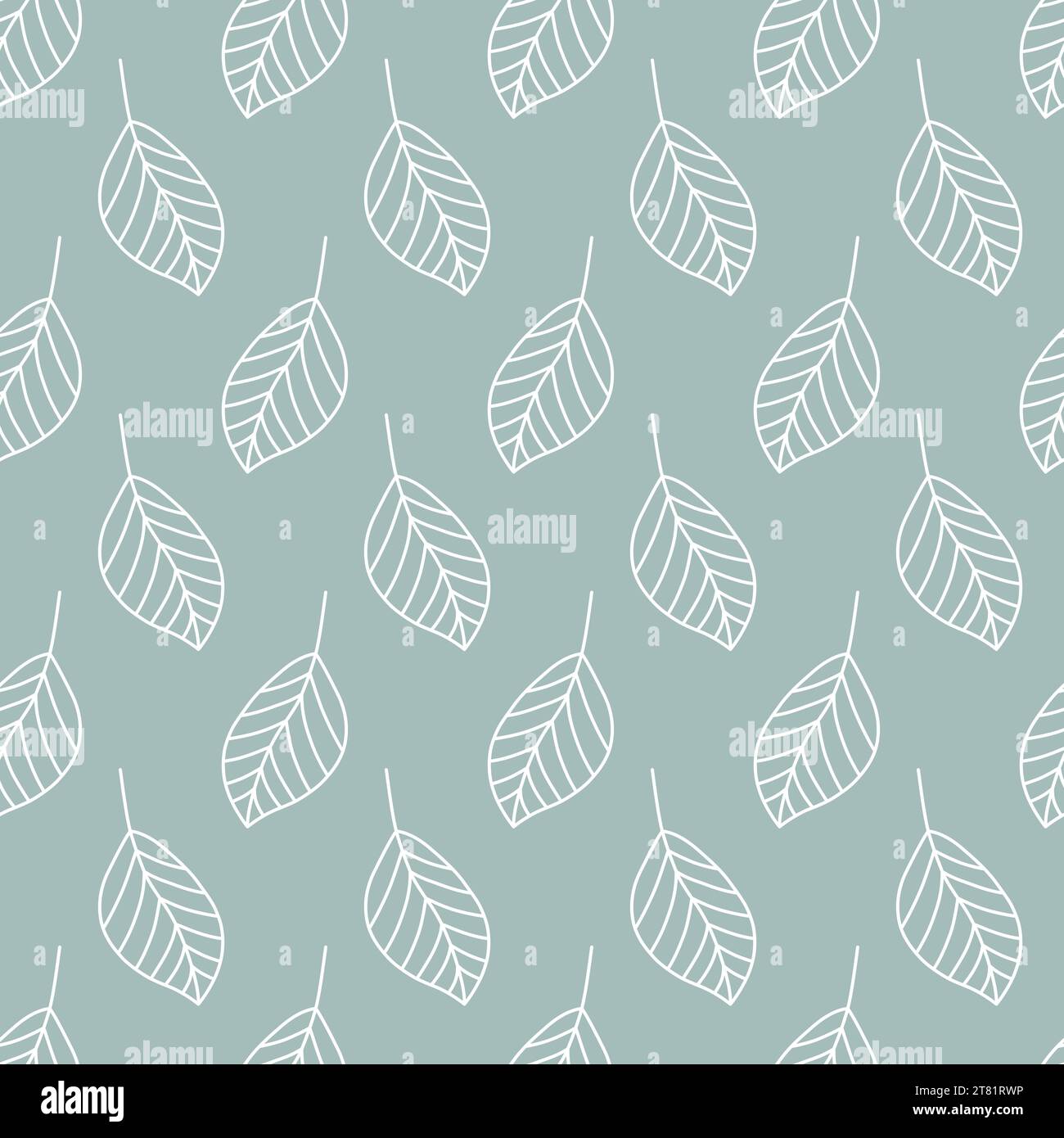Leaf seamless pattern. Repeating leaves green background. Repeated ...