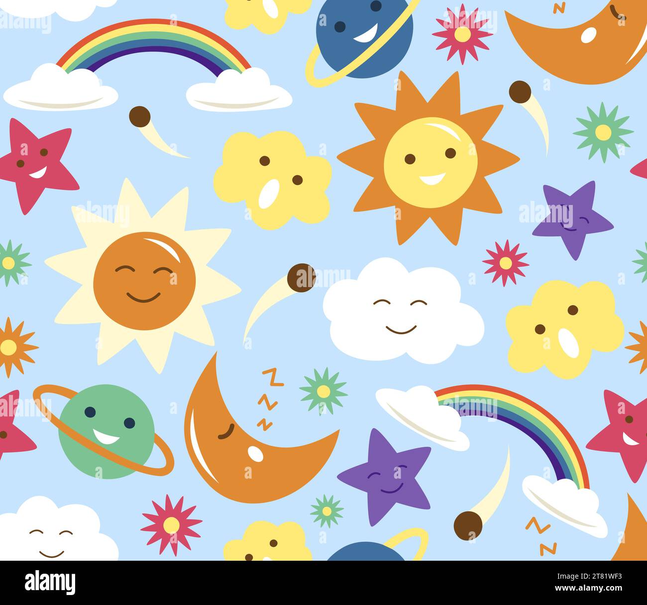 Seamless Pattern for Sky Background Concept Illustration Stock Vector ...