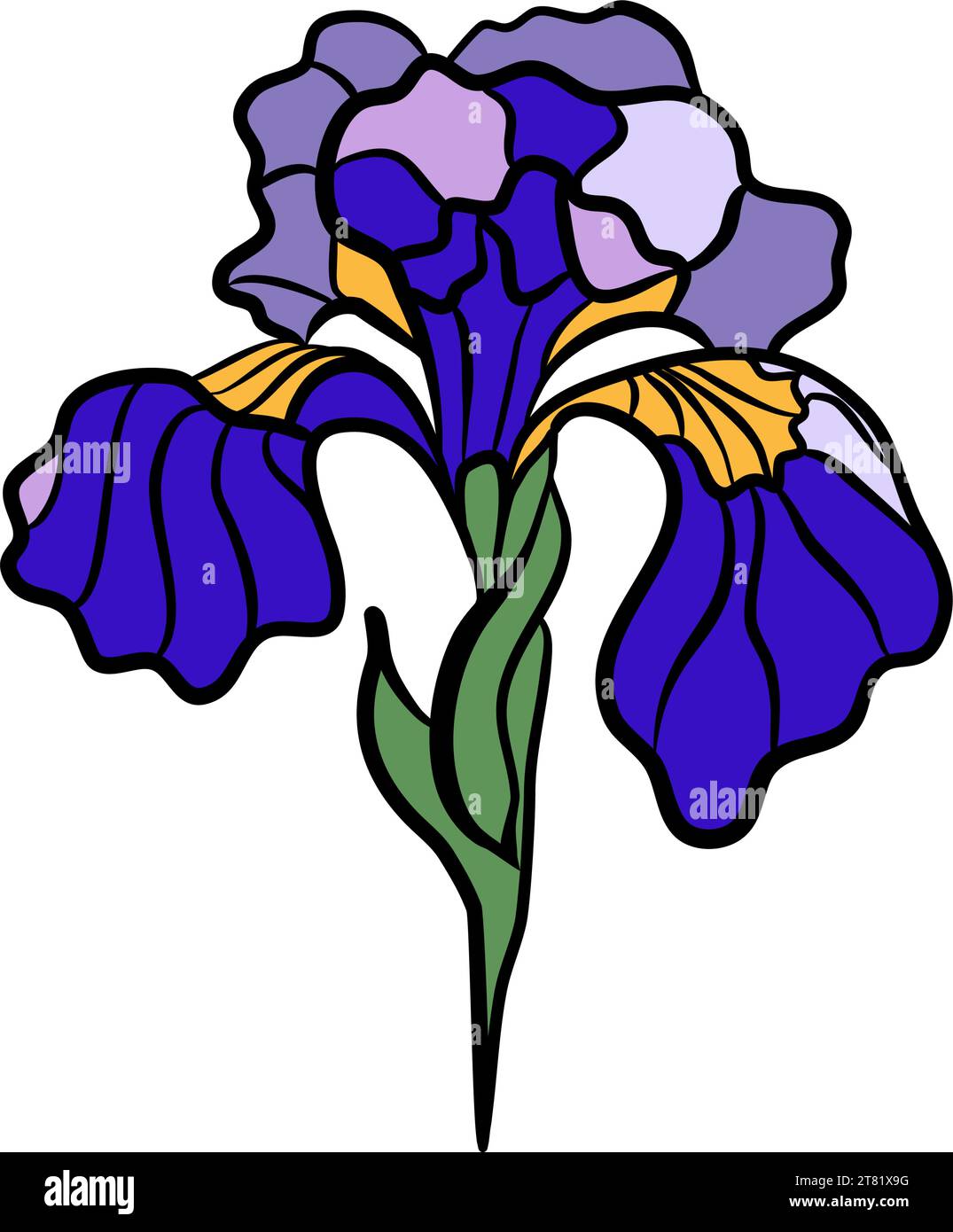 Iris flower in stained glass style. Vector illustration Stock Vector ... Iris flower in stained glass style. Vector illustration Stock Vector ...