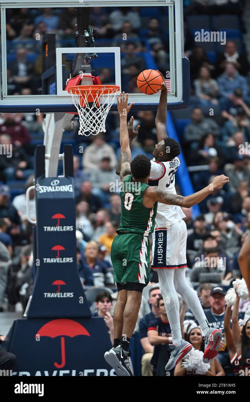 HARTFORD, CT - NOVEMBER 14: UConn Huskies forward Samson Johnson (35 ...