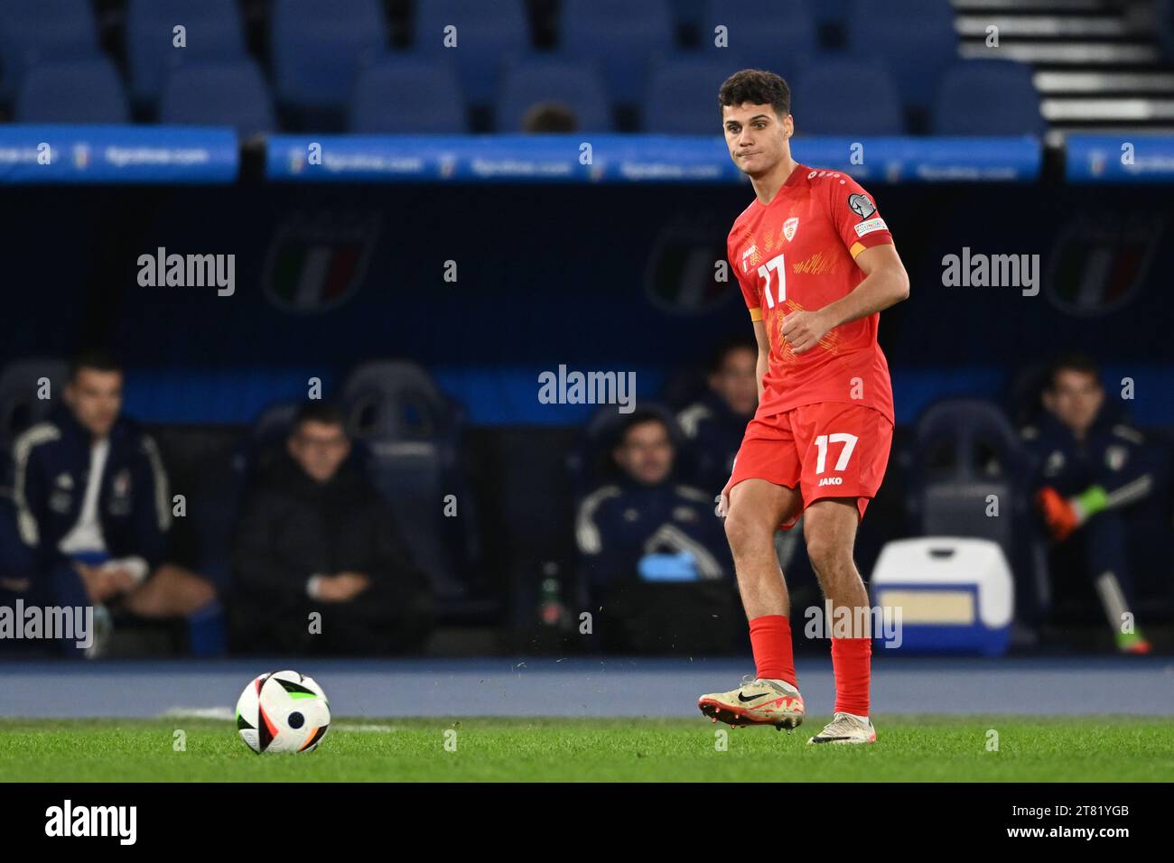 Agon Elezi (North Macedonia) during the UEFA "European Qualifier 2023 ...