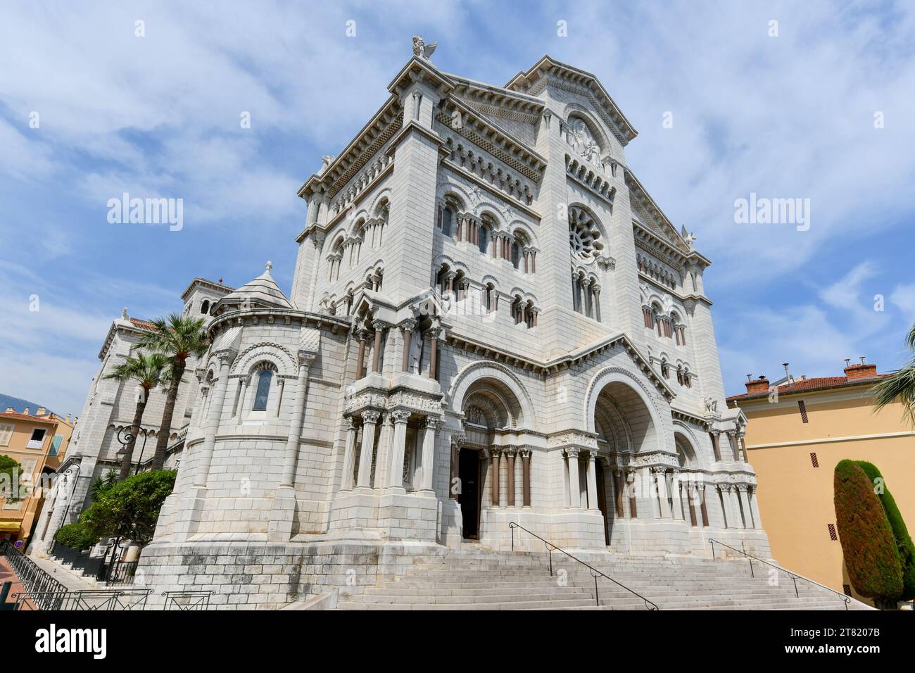 View of Saint Nicholas Cathedral in Monaco Ville, Monte Carlo. It is famous for the tombs of ...