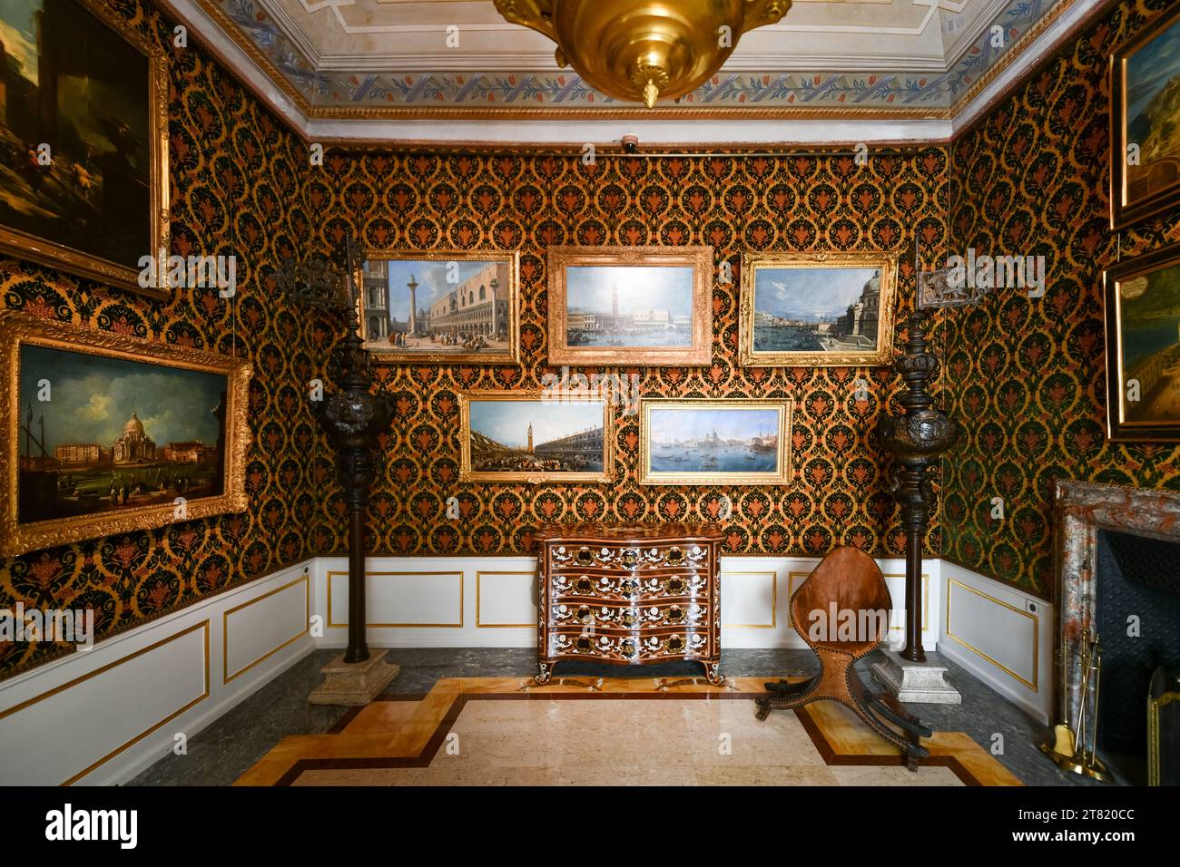 Monaco - Jul 23, 2022: Interior of the Prince's Palace of Monaco is the ...