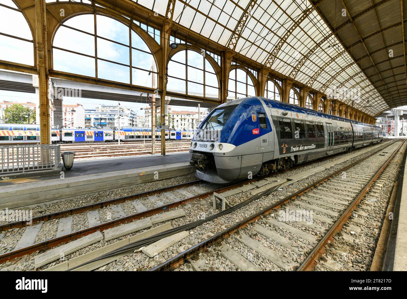 Nice, France - Jul 23, 2022: Interior of Nice-Ville train station with ...