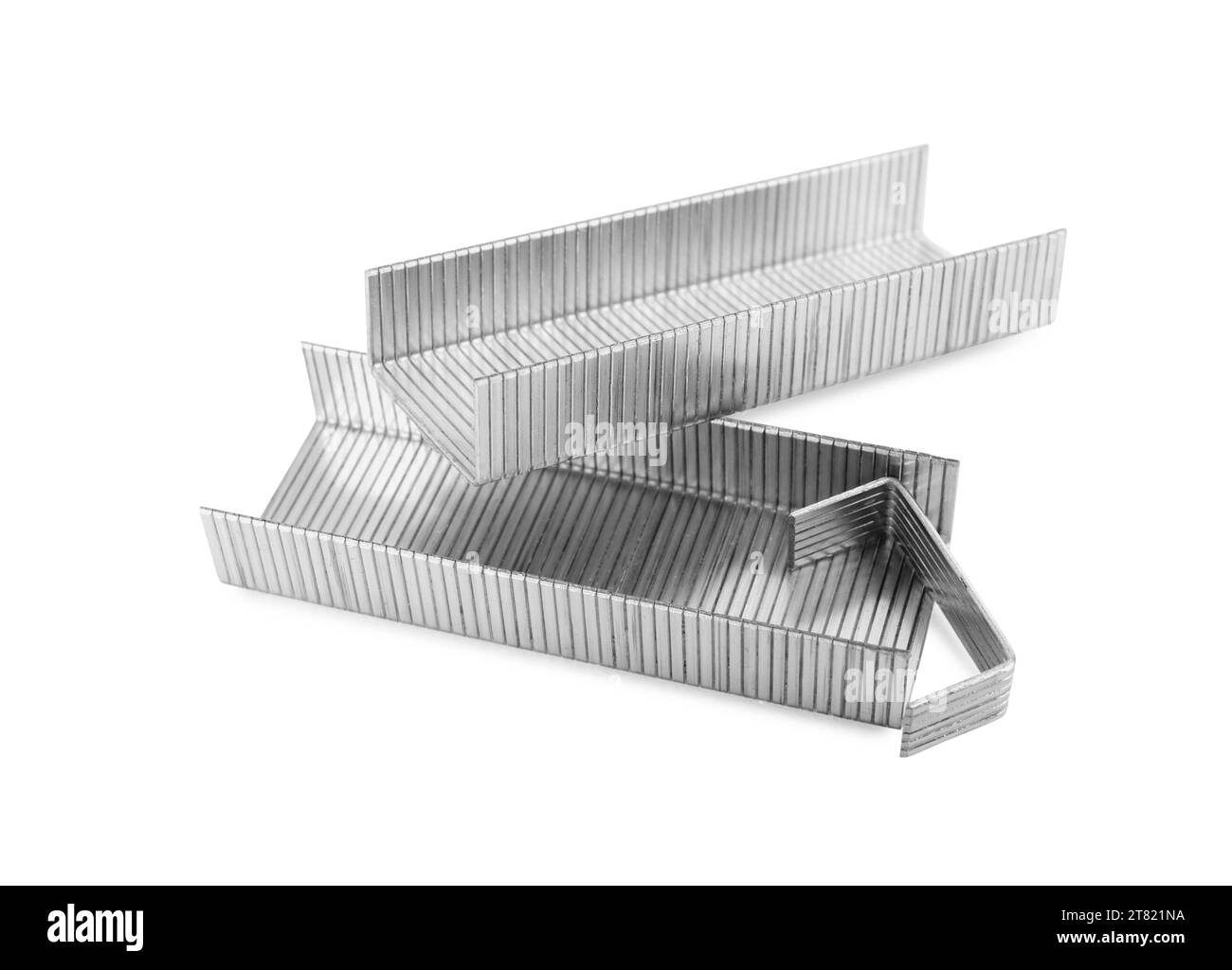 Staple gun refills on white background. Office supplies Stock Photo - Alamy