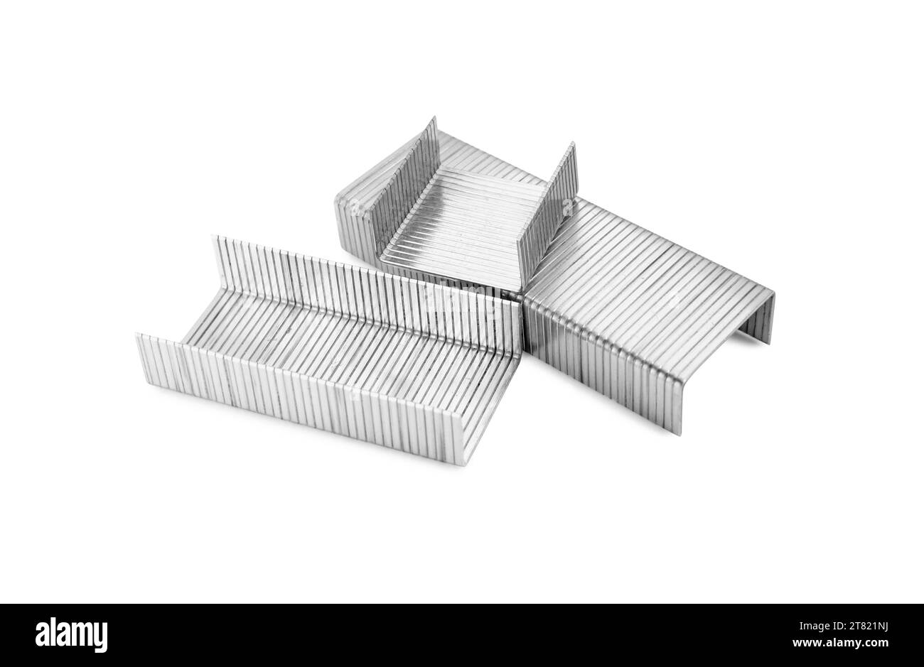 Staple gun refills on white background. Office supplies Stock Photo - Alamy