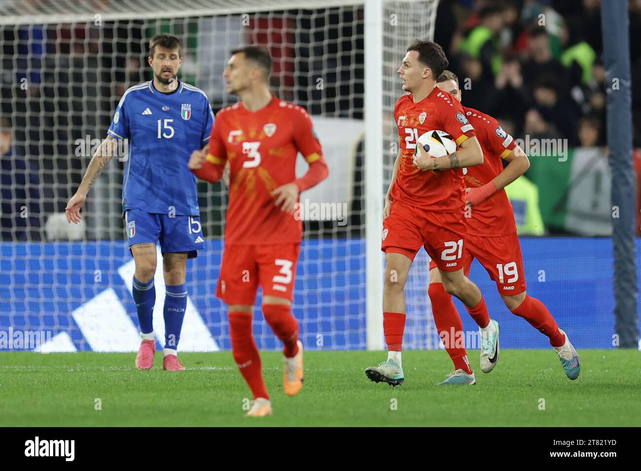 Jani Atanasov of North Macedonia celebrates after scoring a goal during ...