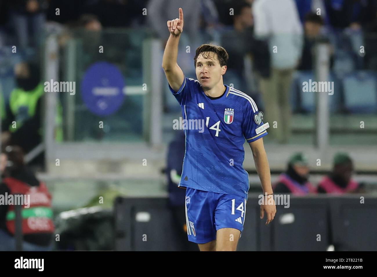 Federico Chiesa of Italy celebrates after scoring a goal during the ...