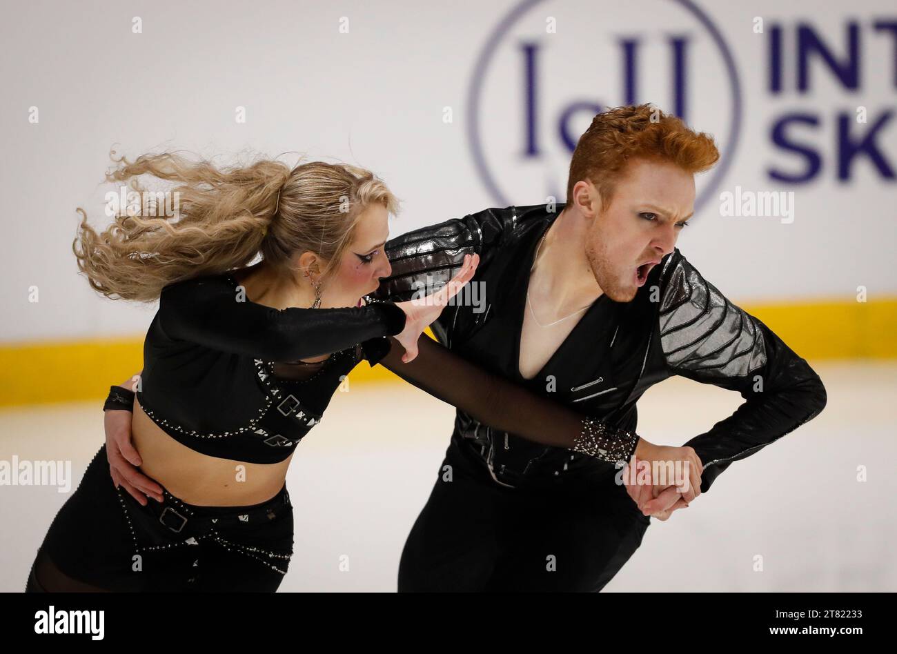 Espoo, Finland. 17th Nov, 2023. Nadiia Bashynska (L)/Peter Beaumont of Canada perform during the ...