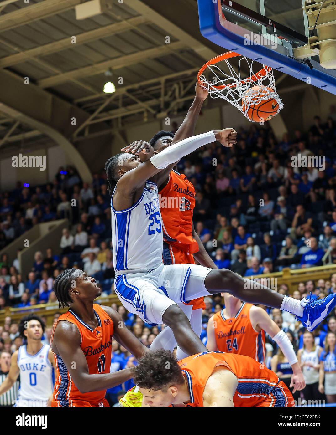 November 17, 2023: Duke University sophomore Mark Mitchell (25) slams ...
