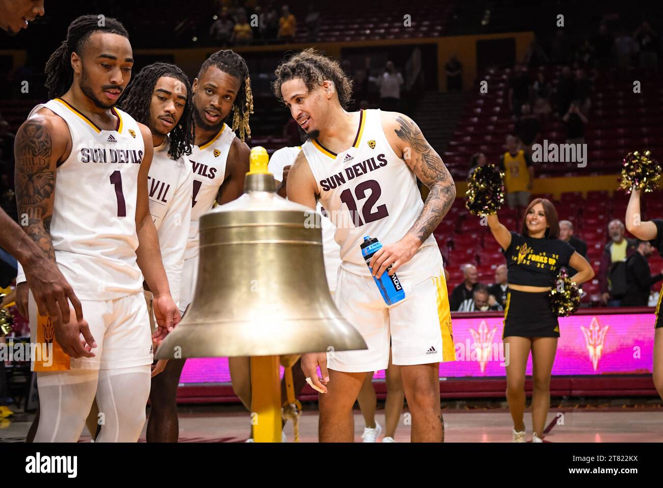Arizona State Sun Devils guard Jose Perez (12) and Arizona State Sun ...